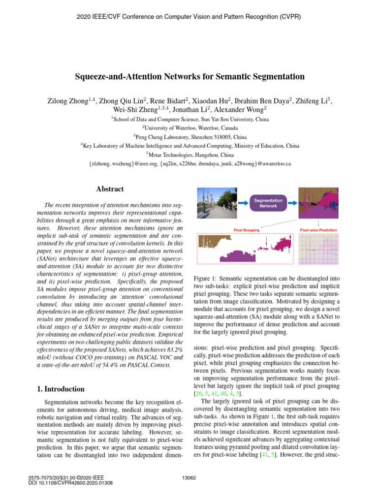 Squeeze-and-Attention Networks For Semantic Segmentation | PDF | Image ...
