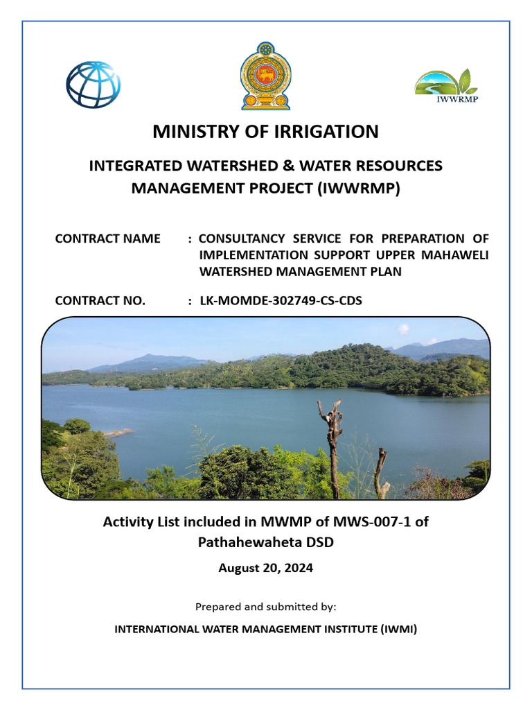 Activity - Lists - For - MWMP - MWS-007 - 1 1 | PDF | Water Resources ...