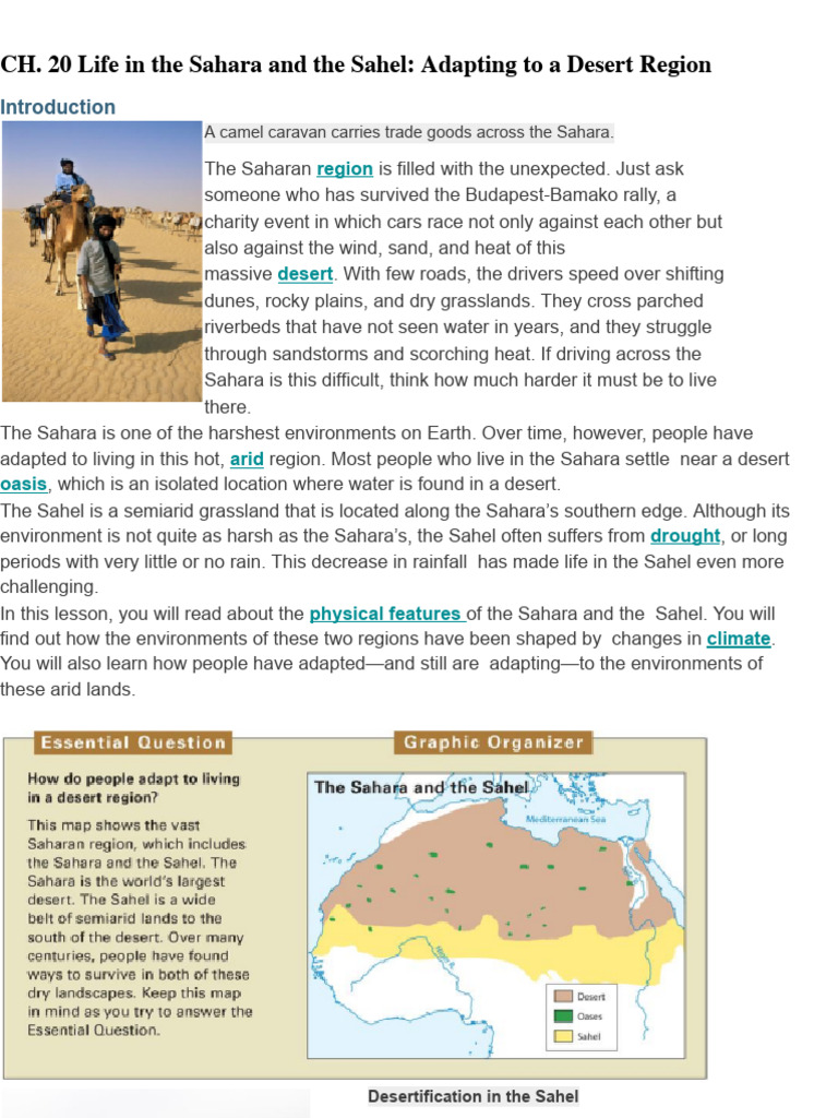 Life in the Sahara and Sahel Regions | PDF | Desert | Sahara