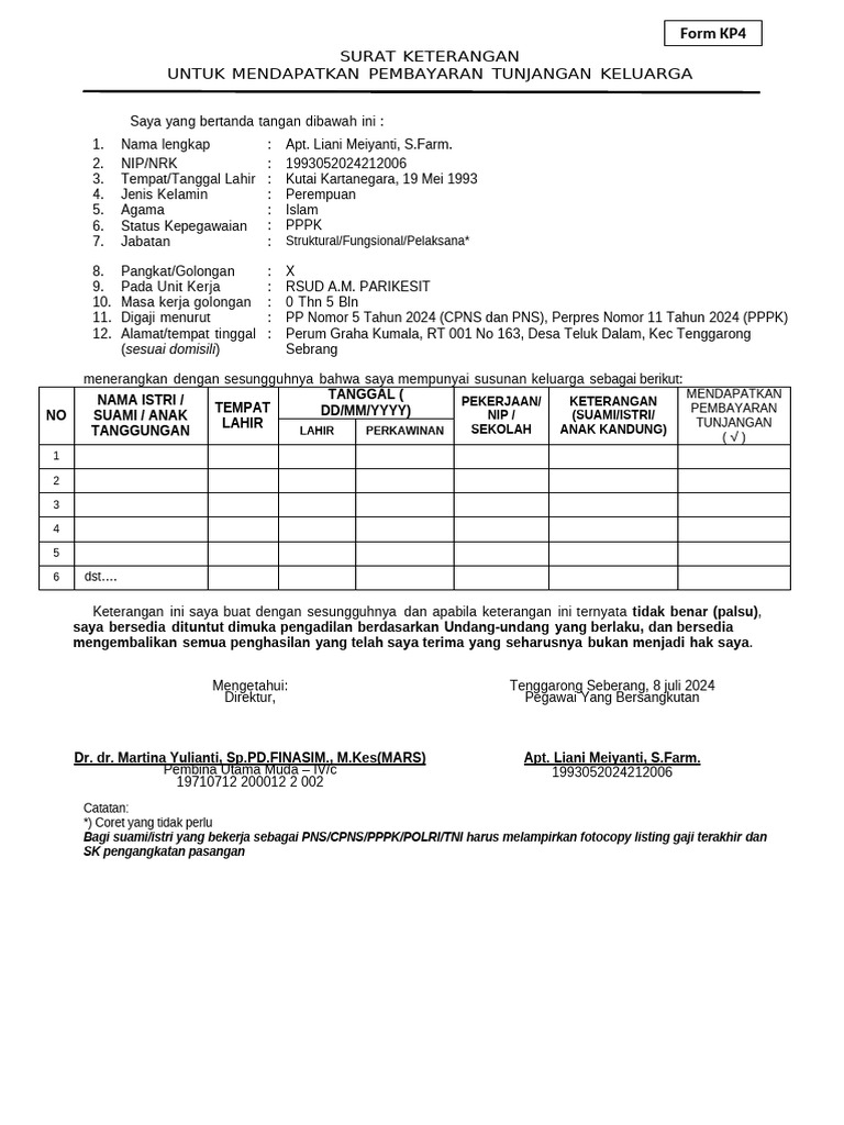 Form_KP4 Model D 2024 | PDF