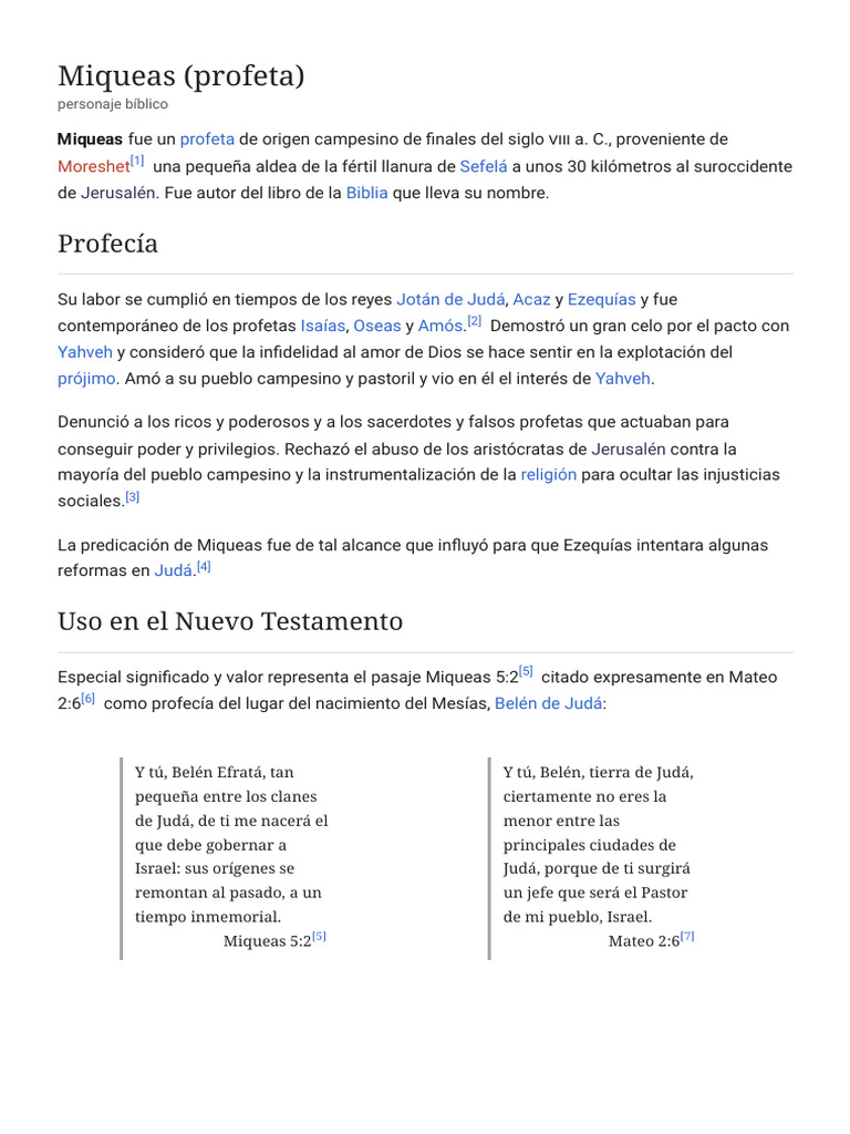 Miqueas (profeta) - Wikipedia, la enciclopedia libre | PDF | Contenido ...