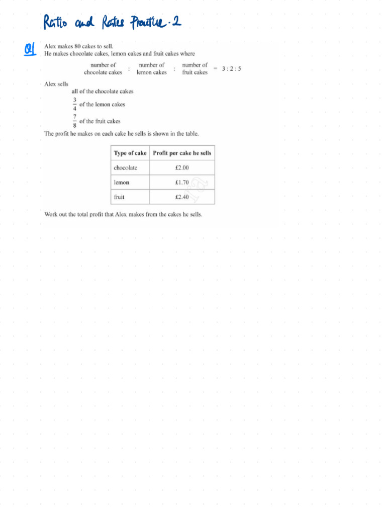 Entrance Exam Practice (Topic - Ratios and Rates 2) | PDF