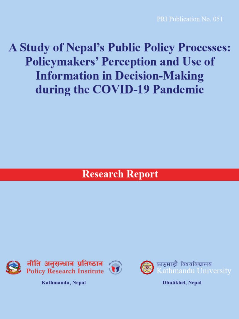 PRI15566 - A Study of Nepal's Public Policy Processes Policymakers ...