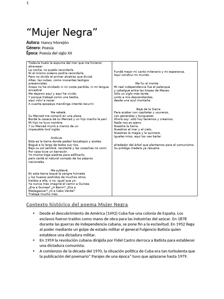 Mujer Negra, Apuntes y Explicaciones | PDF | Poesía | Cuba