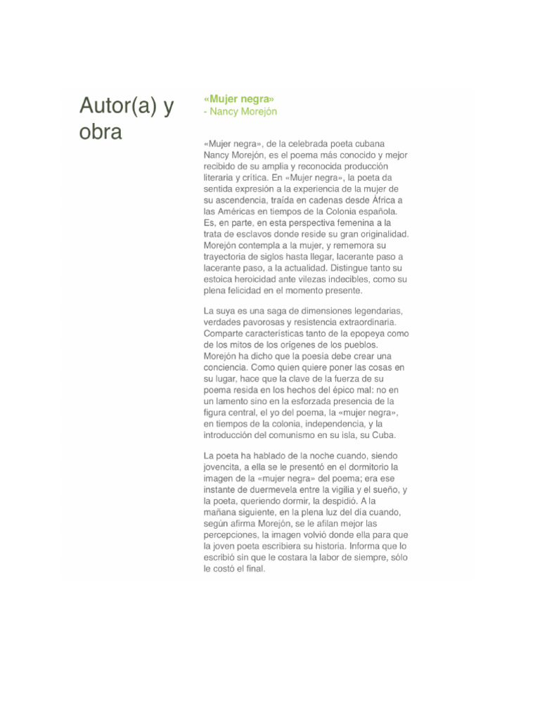 Nancy Morejon, Mujer Negra | PDF | Cuba | Esclavitud