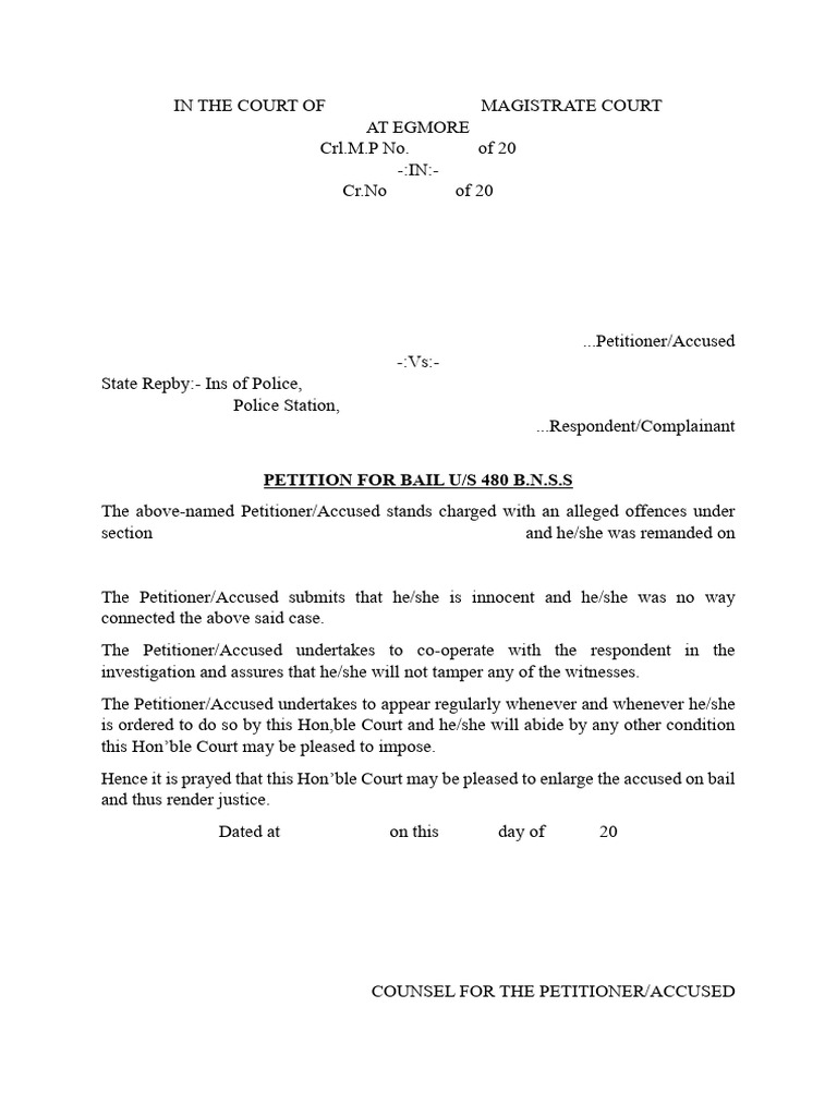 Bail petition-1 | PDF | Bail | Crimes