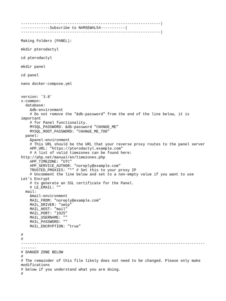Pterodactyl Panel Setup Guide | PDF | Proxy Server | Computing