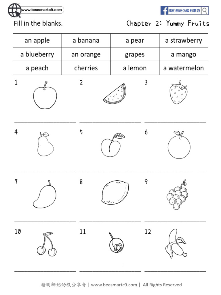Grammar in Use (6) Yummy Fruits (Colour and Number) | PDF | Fruit ...