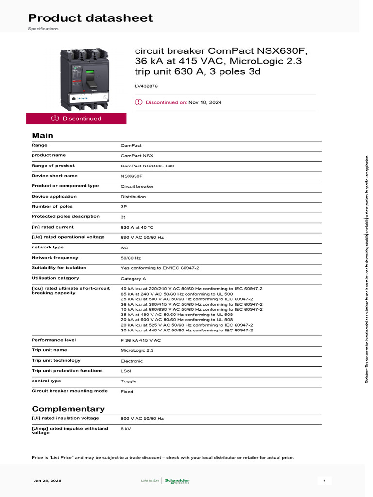 Schneider Electric ComPact-NSX LV432876 | PDF | Alternating Current ...