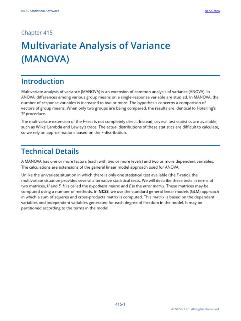 Multivariate_Analysis_of_Variance-MANOVA | PDF | Multicollinearity ... Multivariate_Analysis_of_Variance-MANOVA | PDF | Multicollinearity ...
