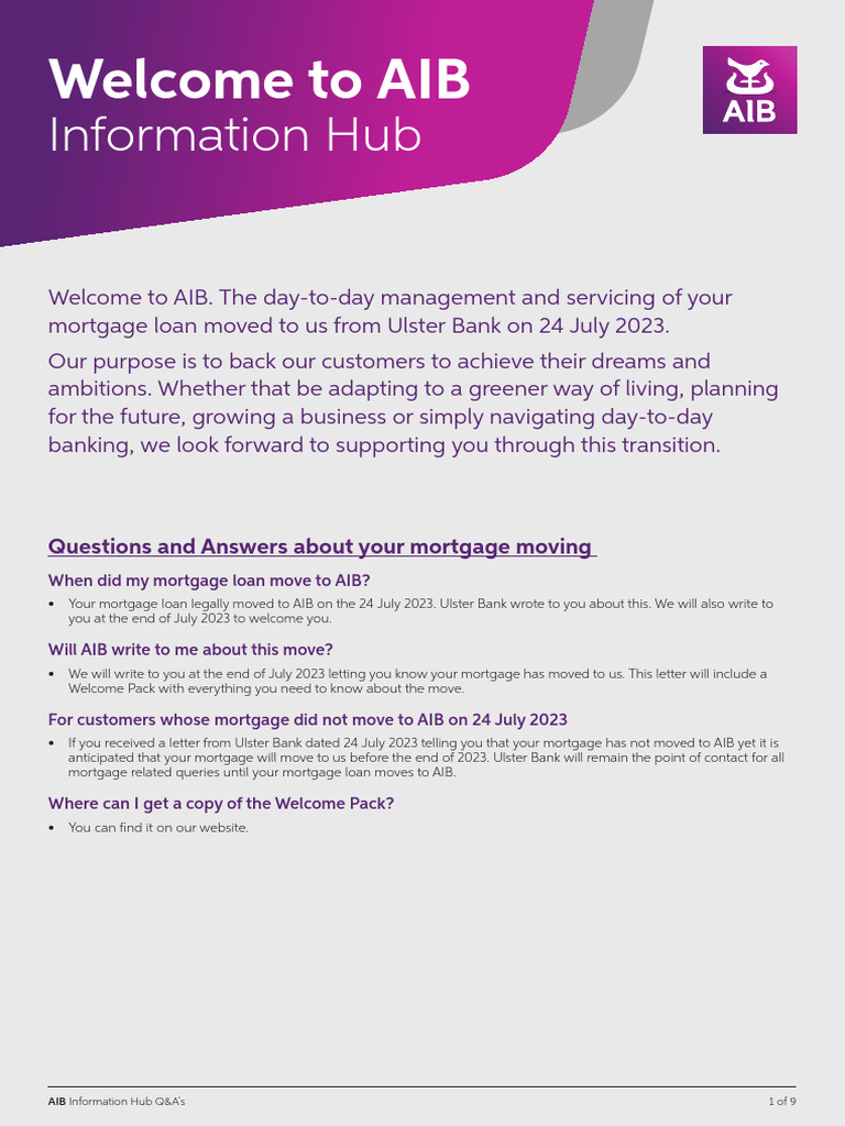 AIB Information Hub QandAs | PDF | Mortgages | Loan To Value Ratio