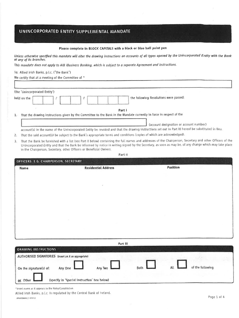 Bank Mandate | PDF