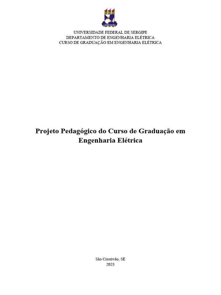 Projeto Pedag Gico - Engenharia El Trica - VERS O FINAL 2023 | PDF | Engenharia Elétrica ...