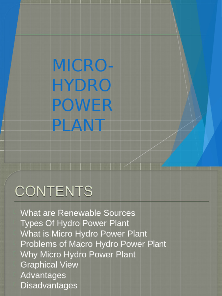 Micro Hydropower Plant | PDF | Hydroelectricity | Sustainable Development