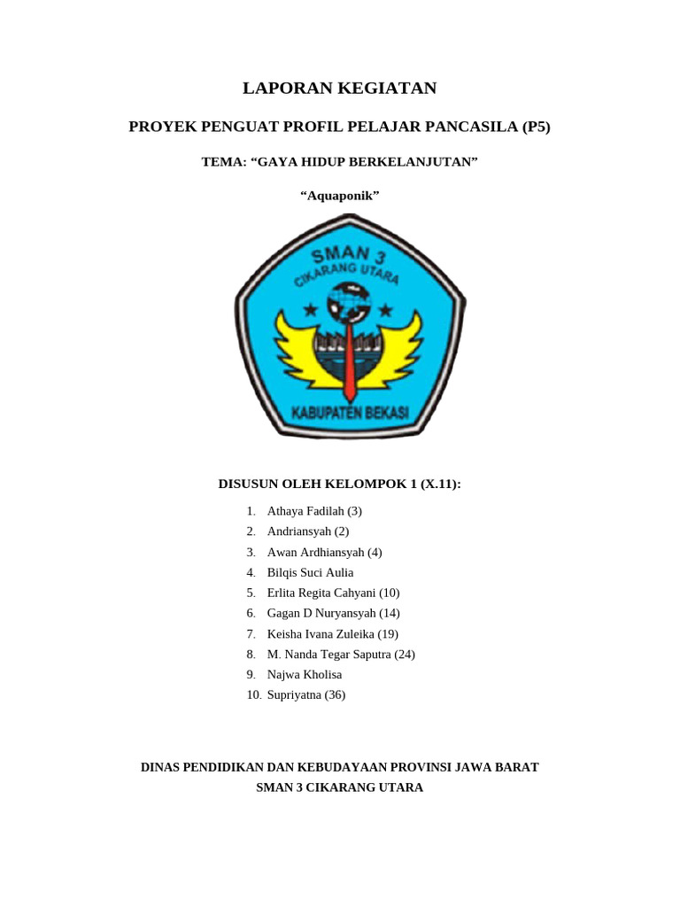 Contoh Laporan Kegiatan P5 | PDF
