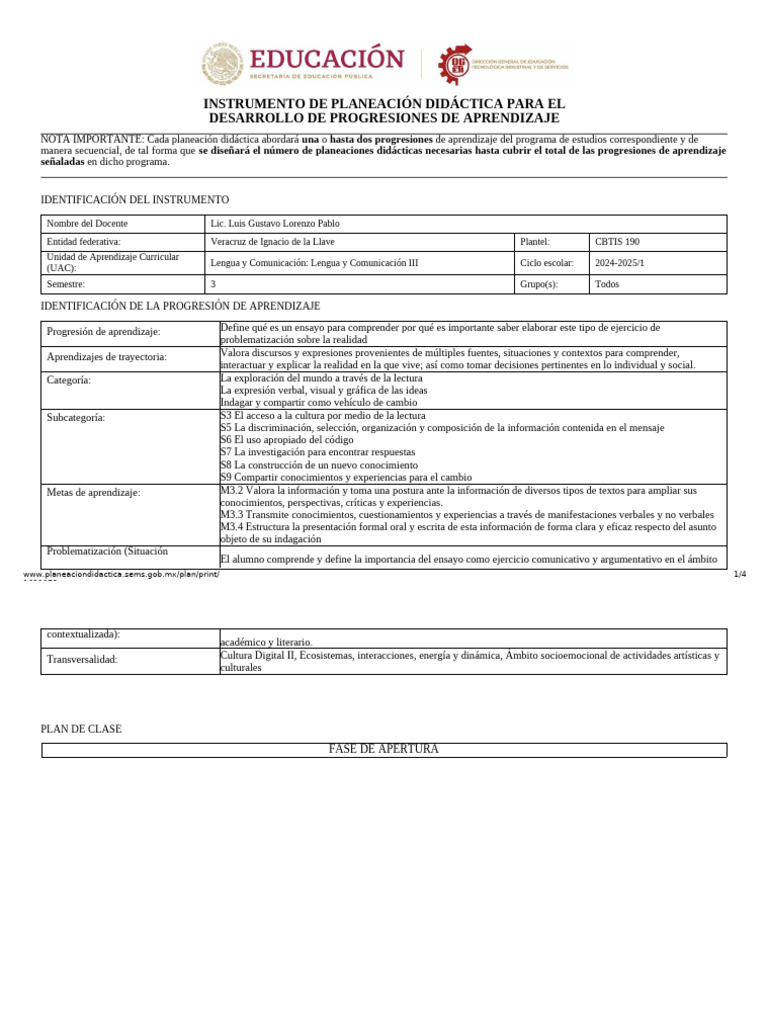 Progresion 1 | PDF | Aprendizaje | Evaluación