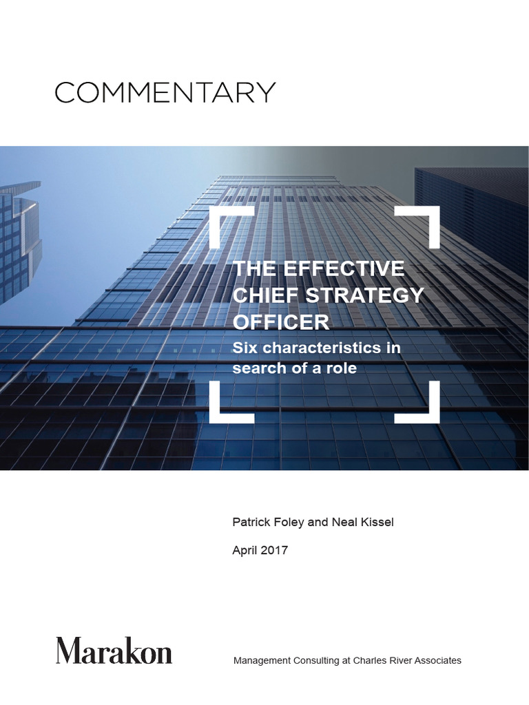 Marakon 2017 The Effective Chief Strategy Officer | PDF | Business