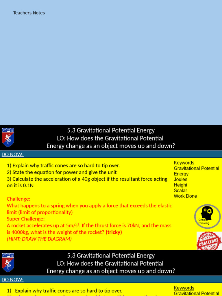 5.3 Gravitational Potential Energy | PDF | Potential Energy | Force