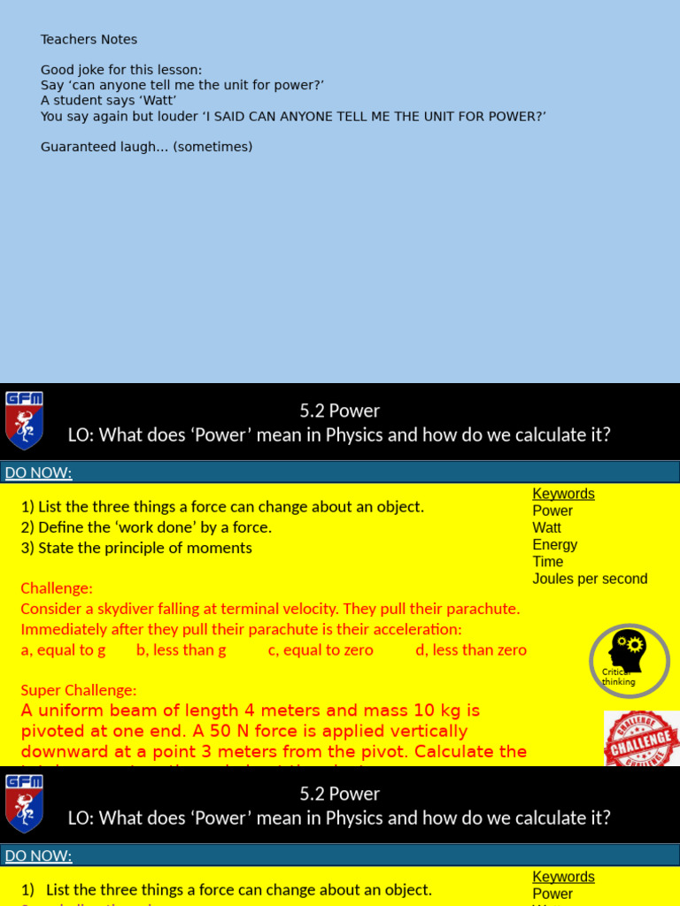 Understanding Power in Physics | PDF | Power (Physics) | Force