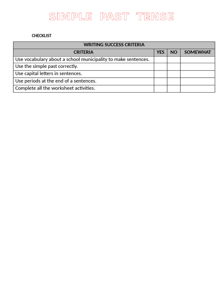 Writing Success Criteria Guide | PDF