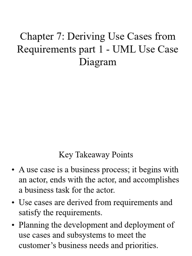 OO Chapter 7 - Deriving Use Cases From Requirements Part 1-1 | PDF | Use Case | Login