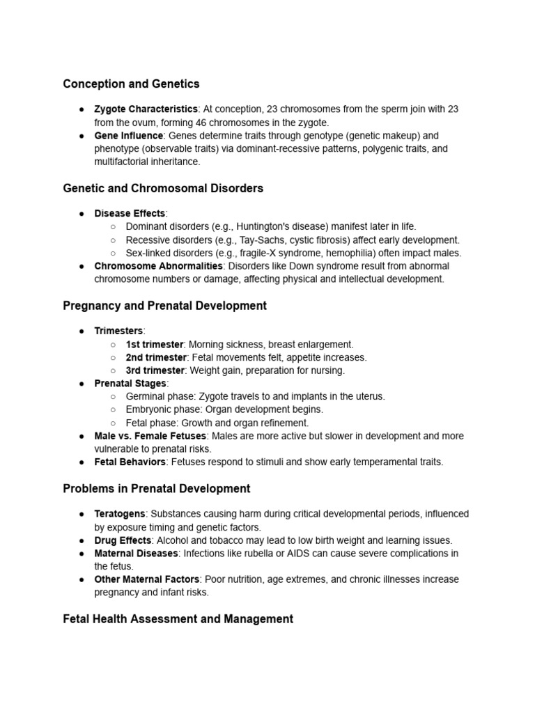 Conception, Genetics, and Prenatal Development | PDF | Prenatal ...