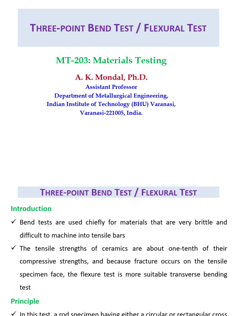 Three-Point Bend Test Overview | PDF