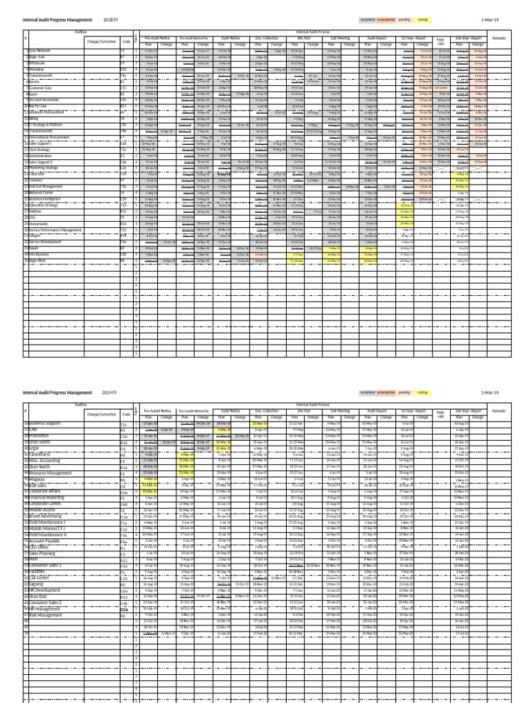 2018 Internal Audit Progress Report | PDF | Auditor's Report | Accounting
