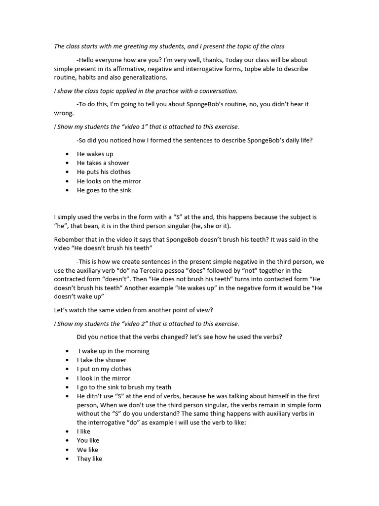 Teaching Simple Present Tense | PDF | Verb | Language Families
