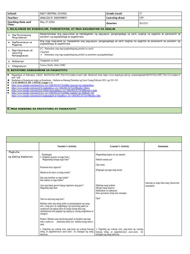 Demo Teaching EPP 4 FCS | PDF