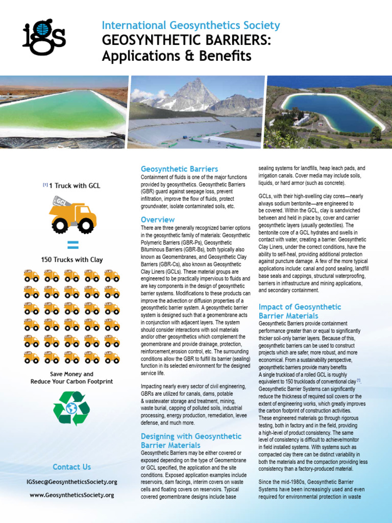 Geosynthetic Barriers Overview and Benefits | PDF