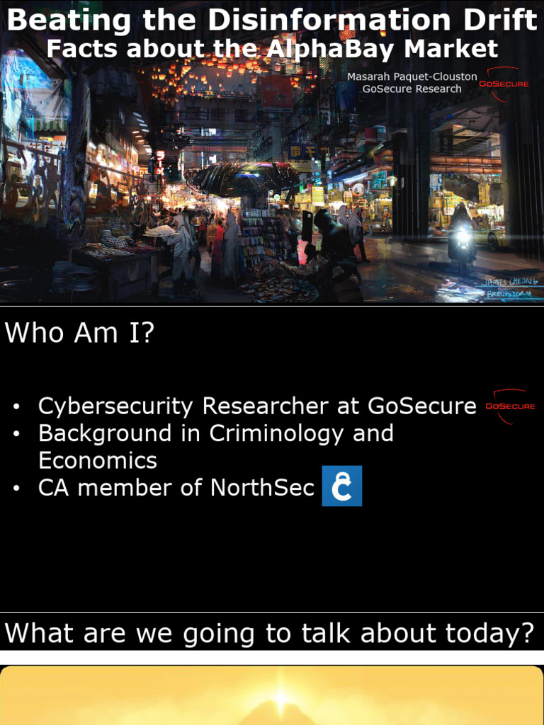 Beating the Disinformation Drift Alphabay Hackfest2017 | PDF