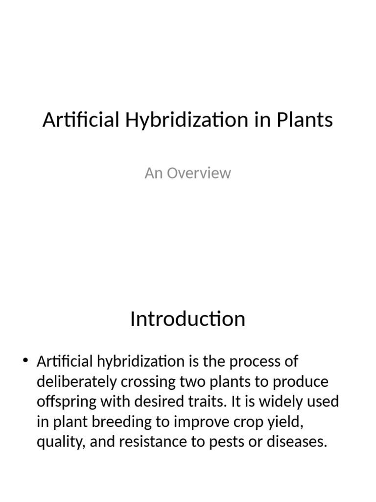 Artificial Hybridization in Plants 12 | PDF
