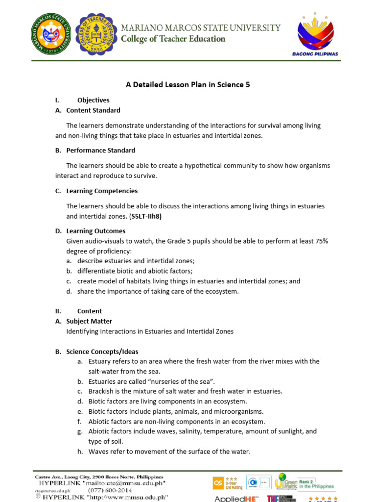 Grade 5 Science Lesson on Estuaries | PDF | Estuary | Ecosystem