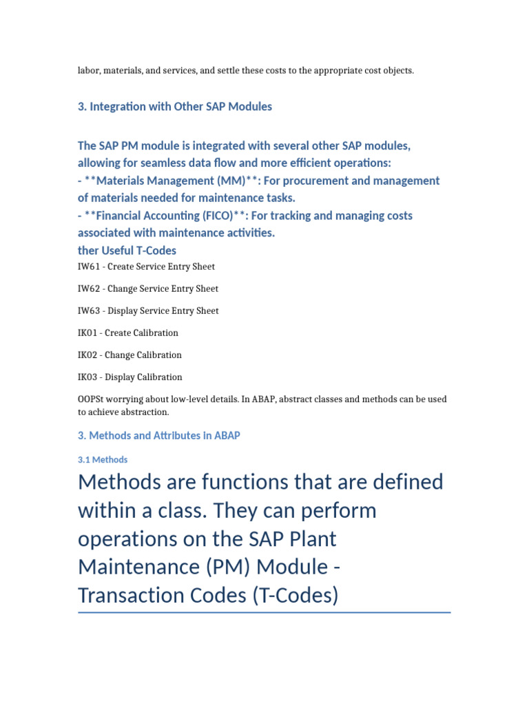 SAP PM Module TCodes | PDF