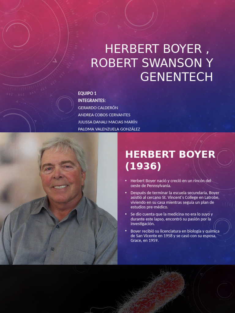 Herbert Boyer Robert Swanson y Genentech 1 | PDF | Adn | Ciencias de la ...