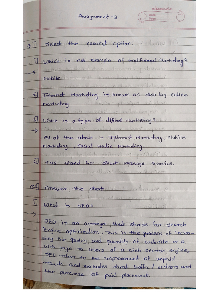 Digital Marketing 3Rd Assignment | PDF