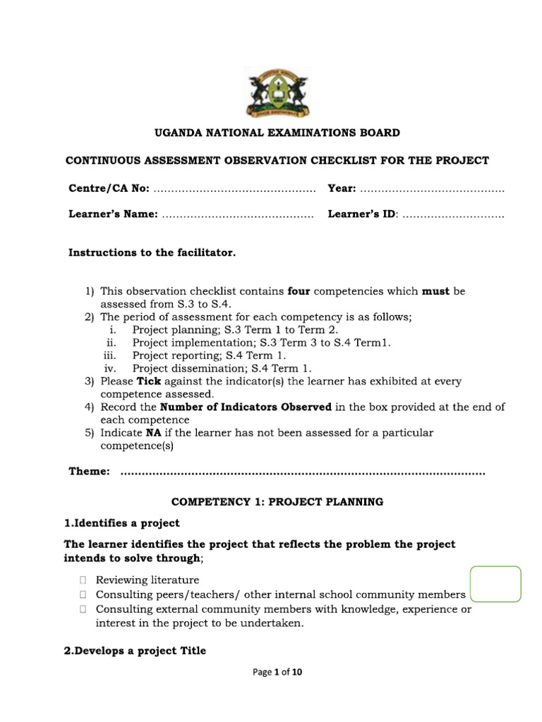 Project Assessment Tool | PDF