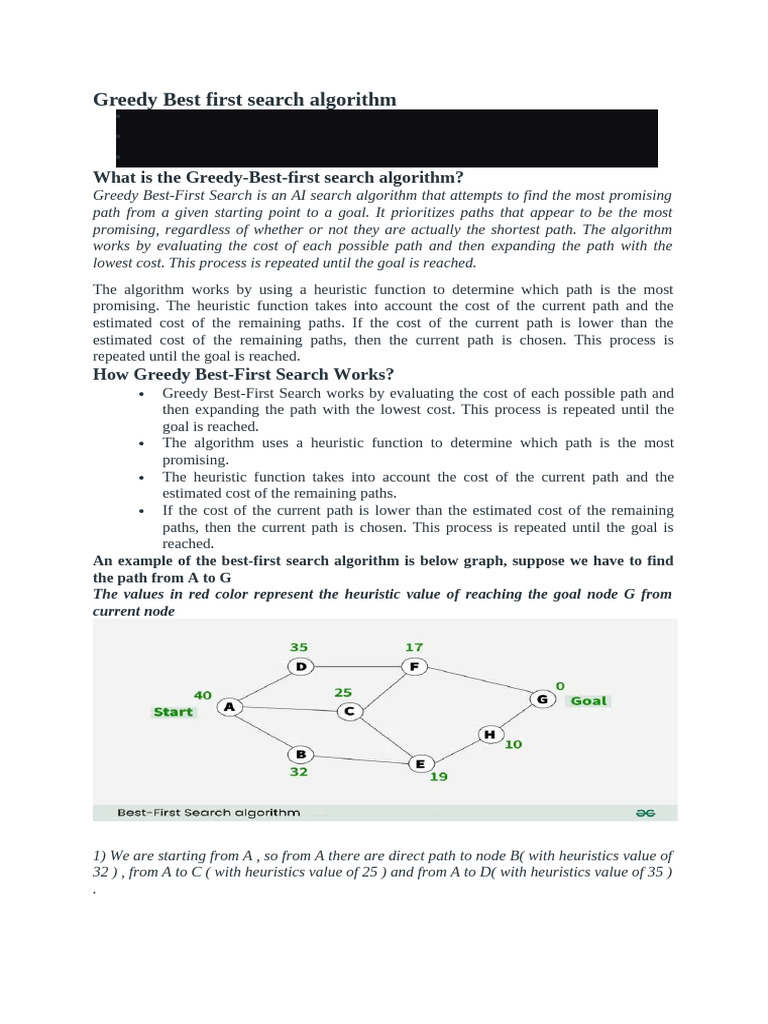 Greedy Best-First Search Guide | PDF | Computer Science | Computer ...