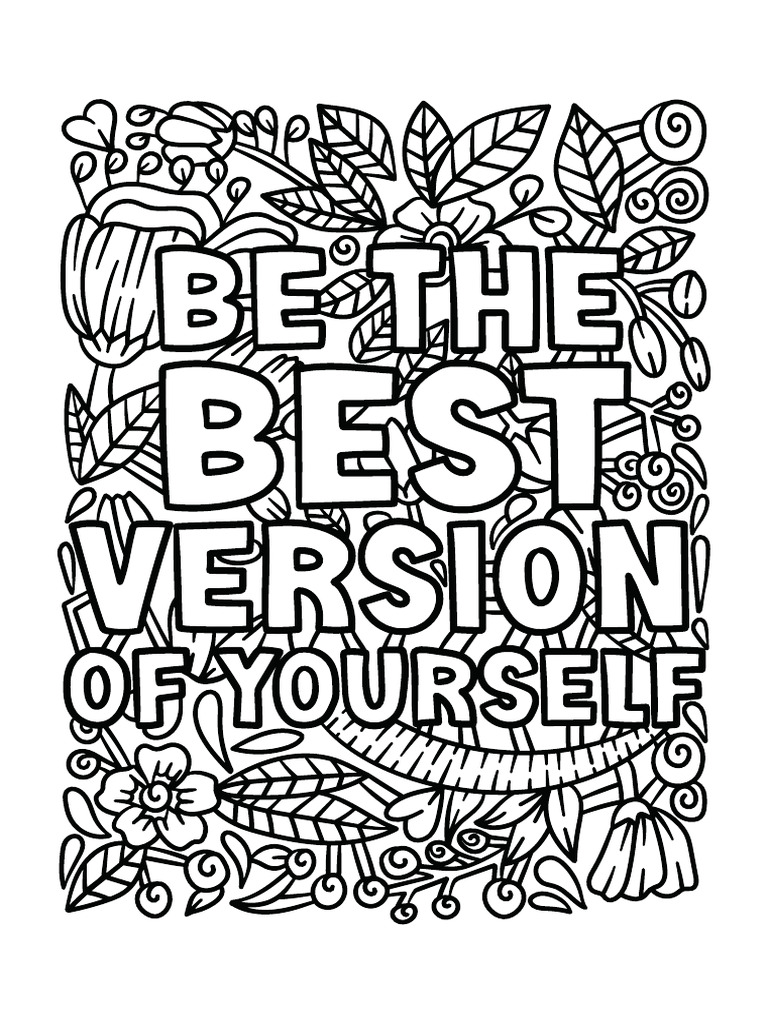 Motivational Quote Coloring Page Worksheet Set | PDF