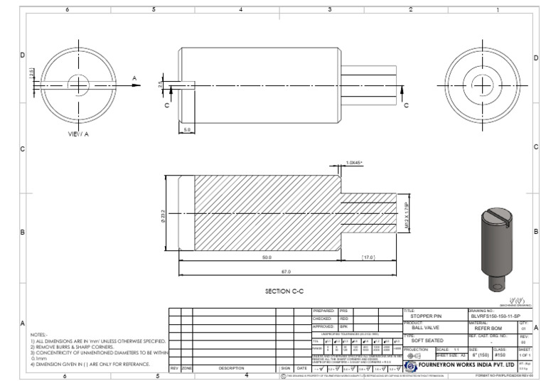 DN150 #150 SS FBLV Stopper Pin | PDF | Industrial Processes