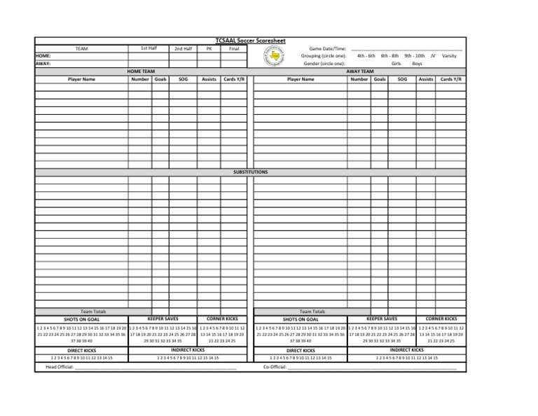 Futsal, BEACH VOLLEYBALL, AND SOFT BALL SCORESHEET | PDF | Association ...