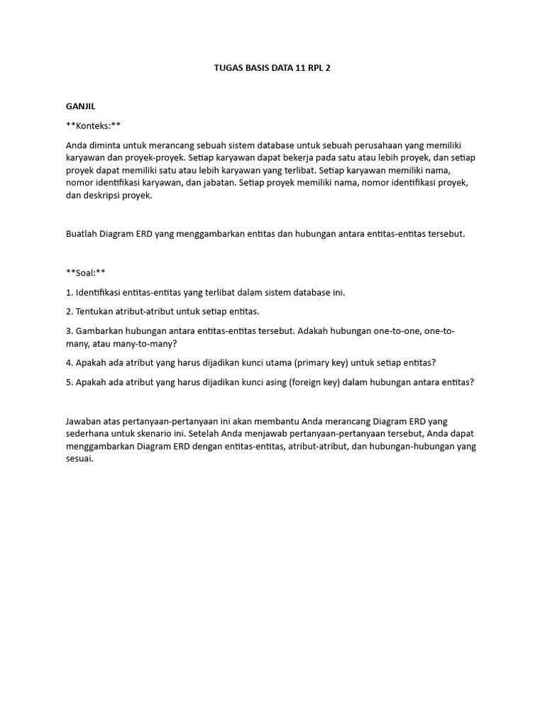 TUGAS BASIS DATA Membuat ERD 11 RPL 2 | PDF