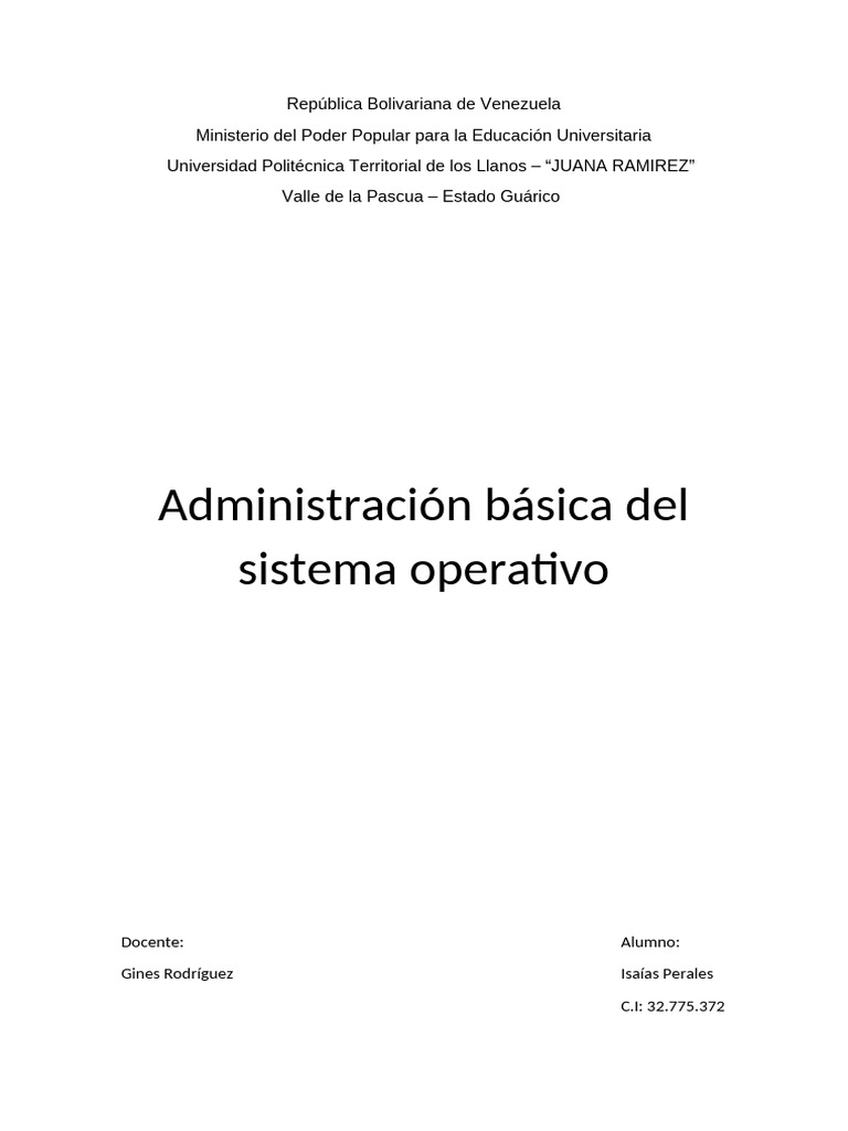 Administración Básica Del Sistema Operativo | PDF | Sistema operativo | Archivo de computadora