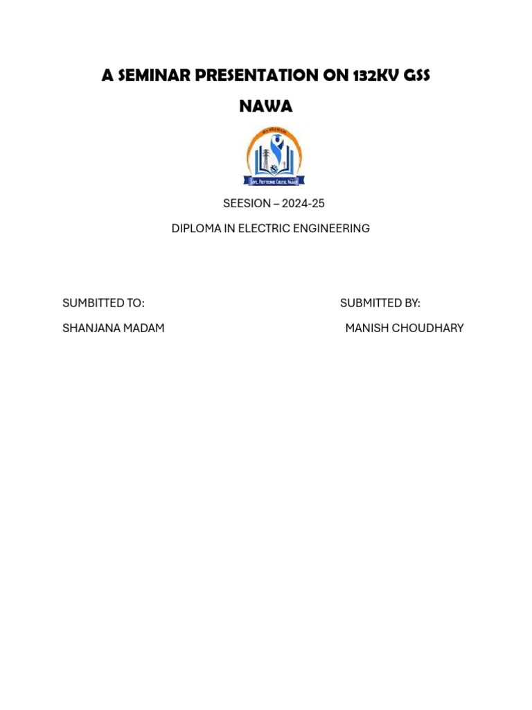 132KV GSS Seminar: Key Components | PDF