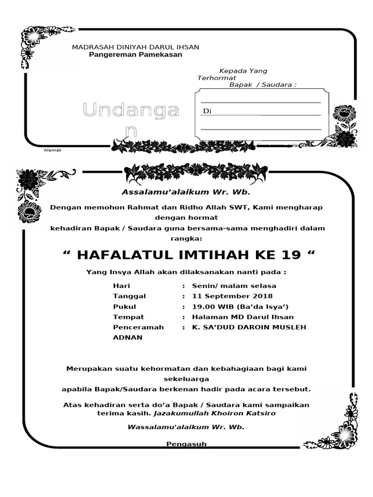 undangan haflah | PDF