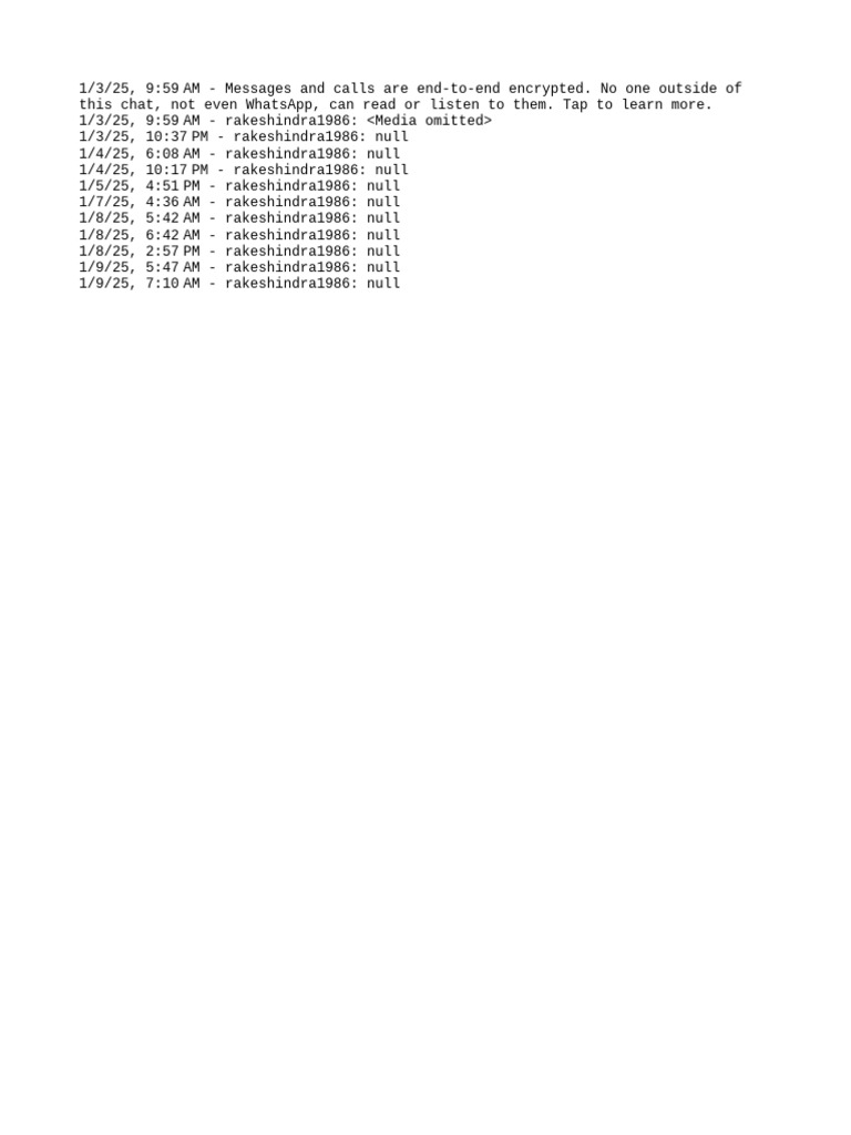 WhatsApp Chat Log Overview | PDF