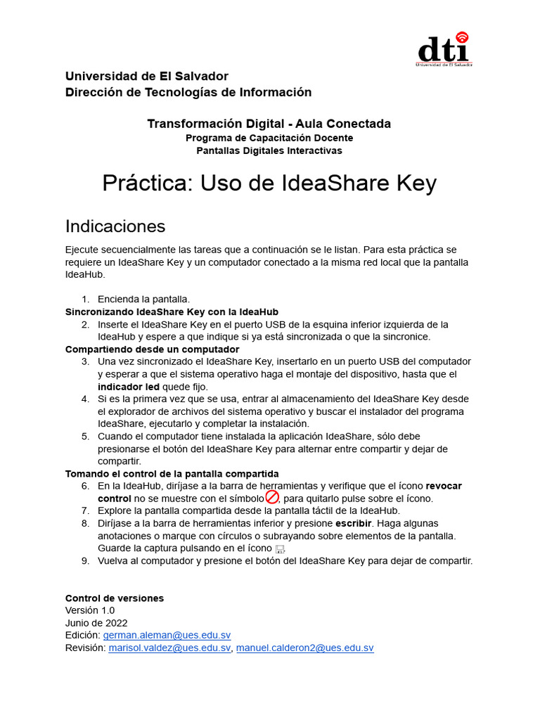 Práctica Uso de IdeaShare Key | PDF