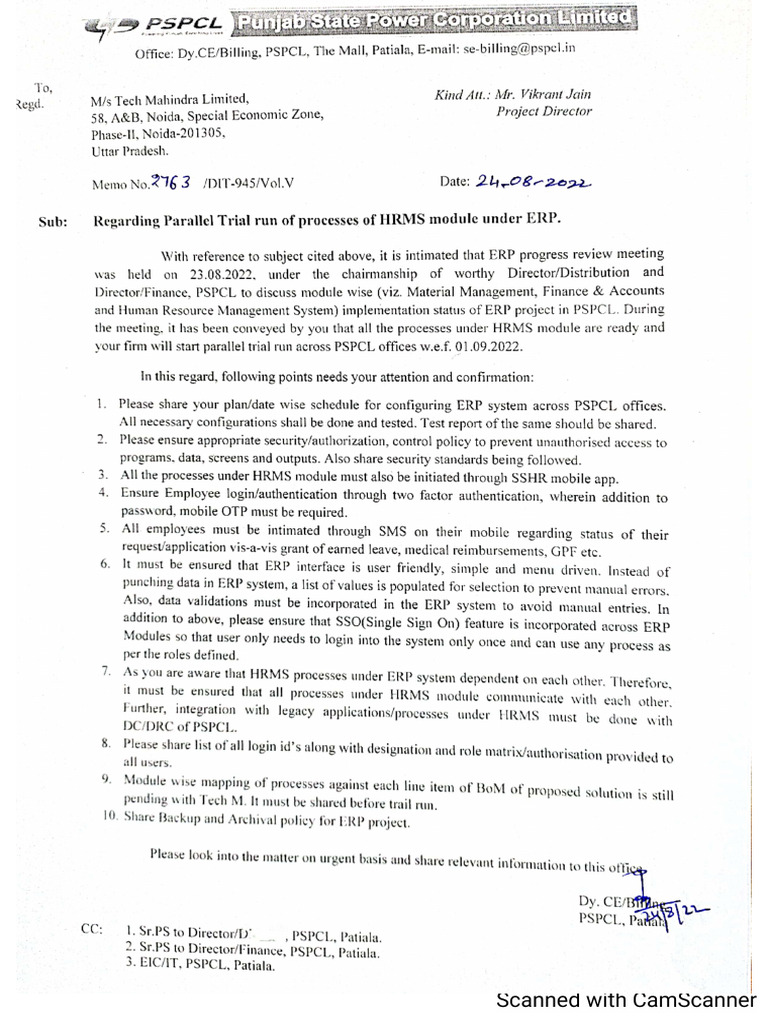 Letter To Tech M-HRMS Trail Run | PDF