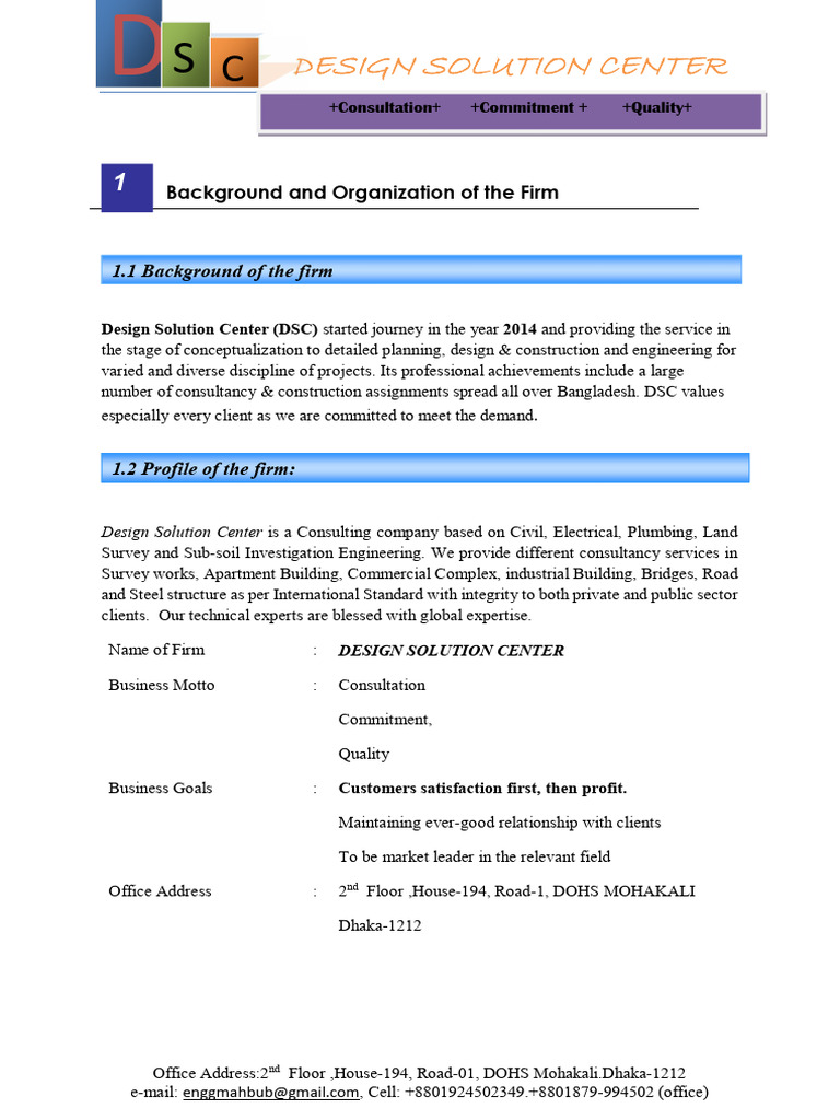 Company profile of DSC | PDF | Consultant